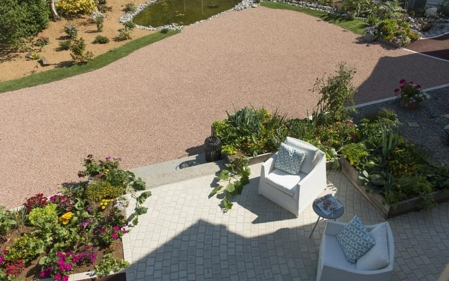 Projet d'aménagement de Terrasse pavé La Couture® et Gravistar®